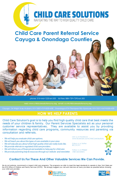 Child Care Solutions Poster for Finding Child Care